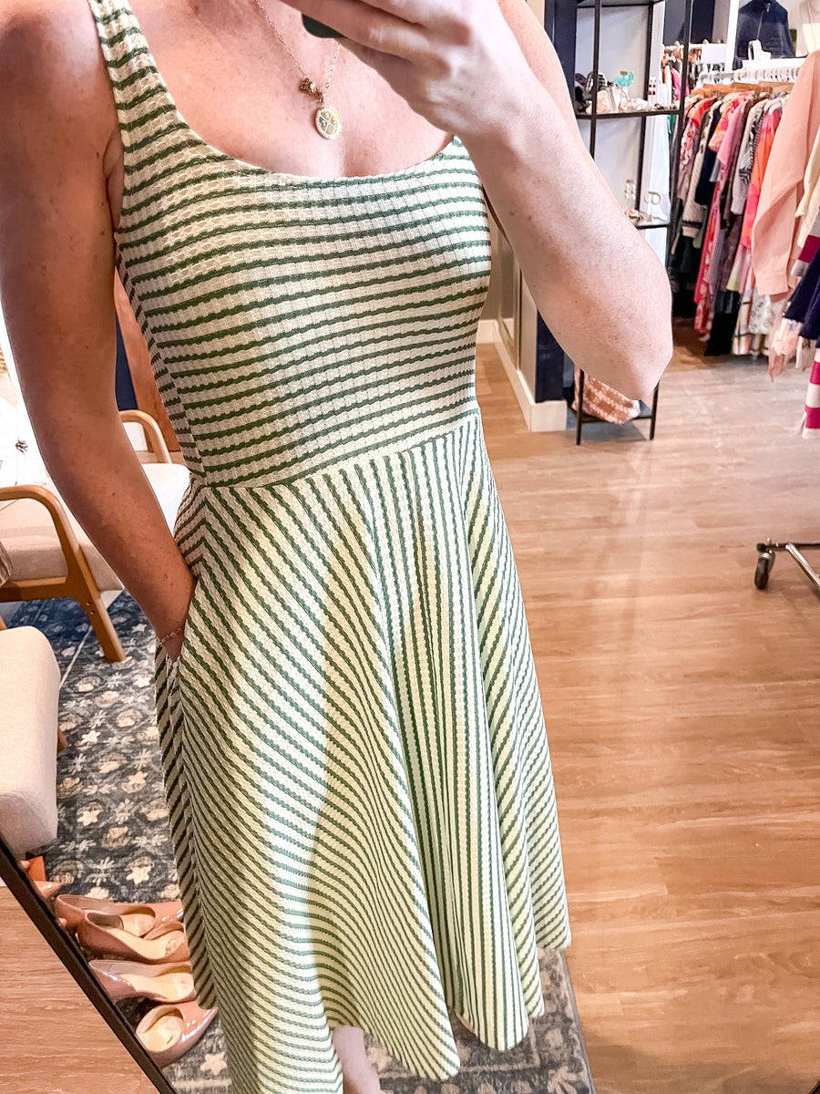 Green Striped Racer Back Dress – E. Lane Boutique